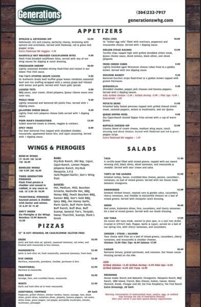 Generations Restaurant in Wheeling Introduces New Menu - Lede News